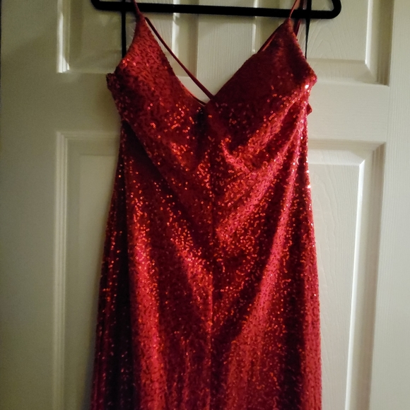B Darlin | Dresses | Designer B Darlin Ruby Red Embellished Front Slit ...